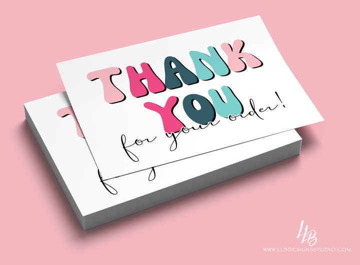 Packaging Insert | Summer Retro - Thank You | SIZE 4 X 3 INCHES | Card ...