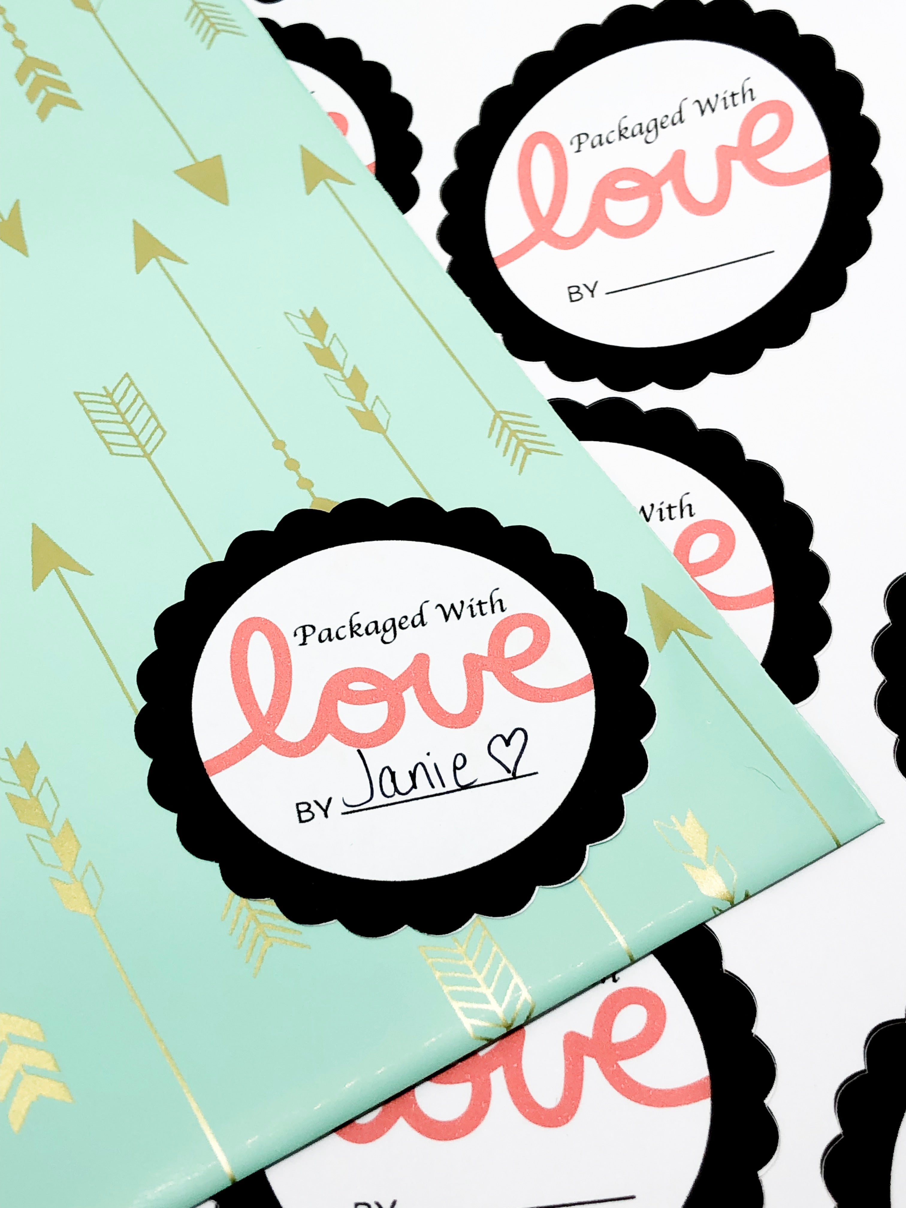 Packaged With Love Sticker | Packaging Stickers | Business Branding ...